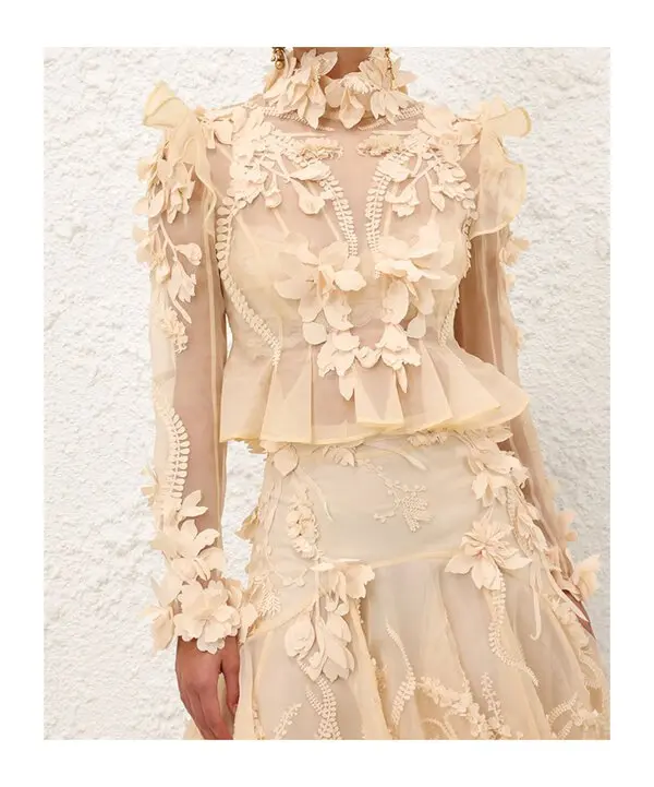 Zimmermann Hypnotic" Blouse With Floral Appliqués