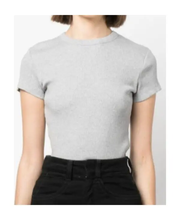 Isabel Marant Étoile Slim Fit Ribbed T-shirt With Embroidered Logo - White