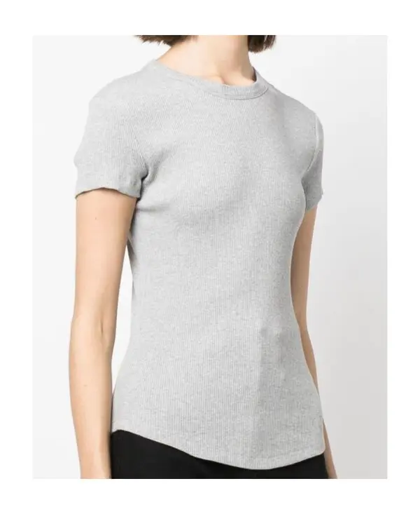 Isabel Marant Étoile Slim Fit Ribbed T-shirt With Embroidered Logo - White