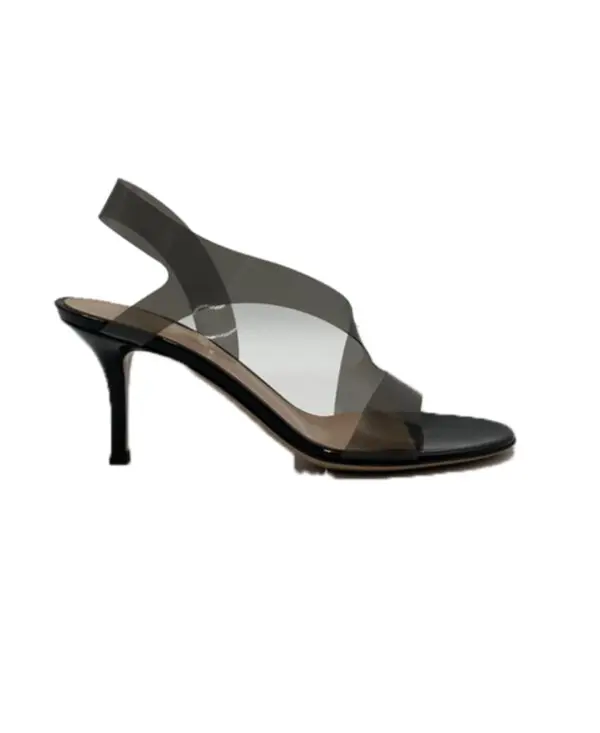 GIANVITO ROSSI Metropolis Slingback Open Toe Sandals - Black