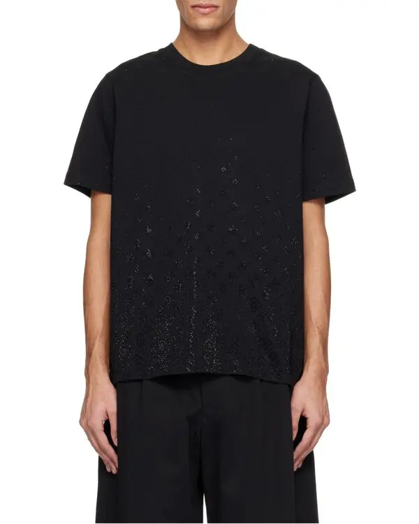 Casablanca Embellished Monogram Logo Short Sleeved T-shirt