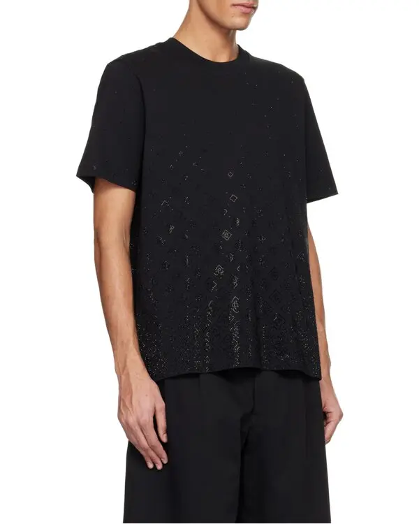 Casablanca Embellished Monogram Logo Short Sleeved T-shirt