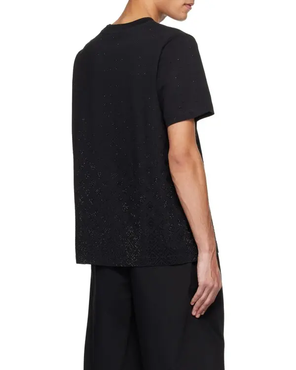 Casablanca Embellished Monogram Logo Short Sleeved T-shirt