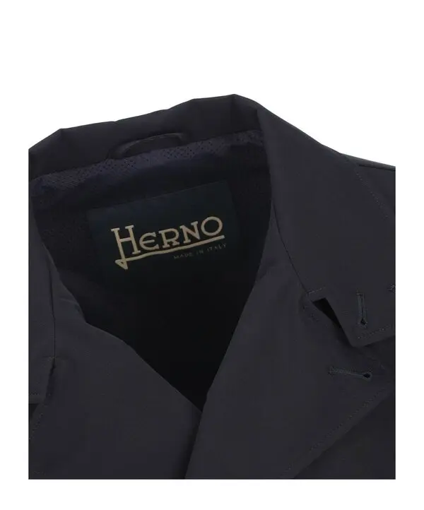 Herno Double-breasted Long-sleeved Jacket - Black