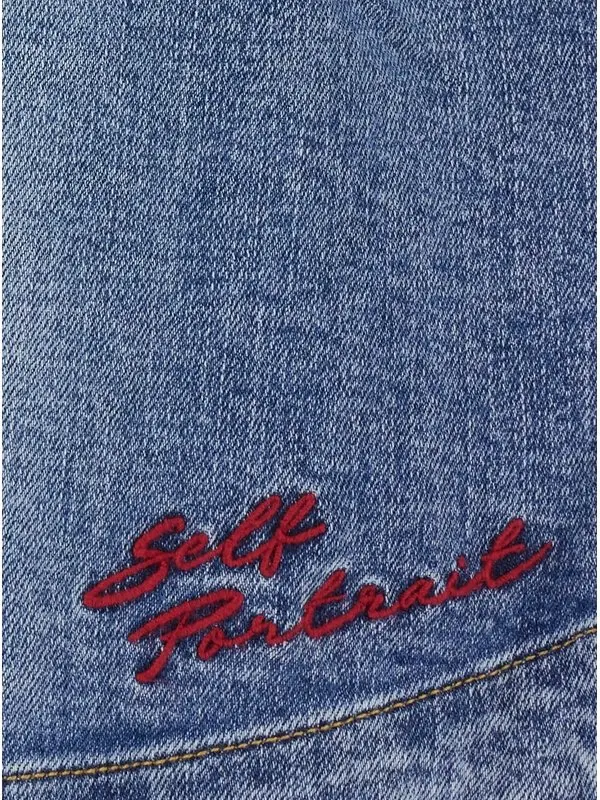 SELF-PORTRAIT Denim Corset Mini Dress