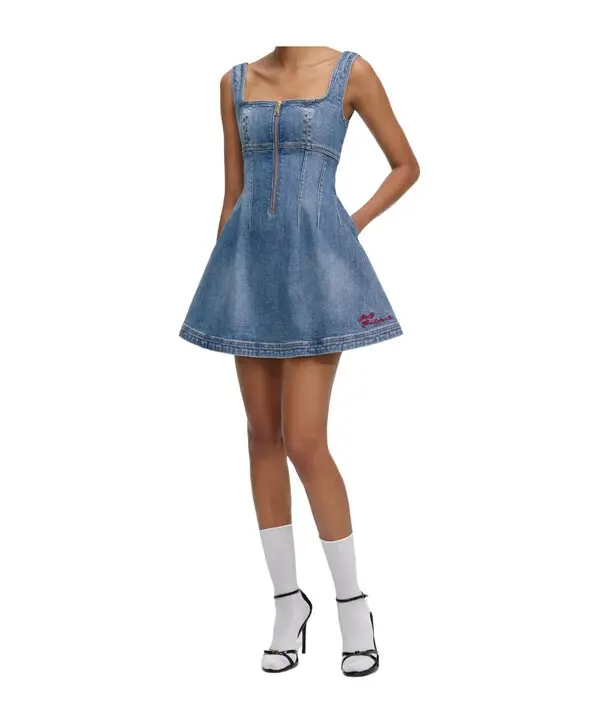 SELF-PORTRAIT Denim Corset Mini Dress
