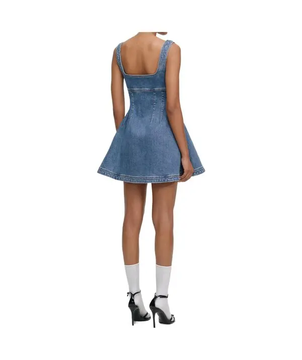 SELF-PORTRAIT Denim Corset Mini Dress