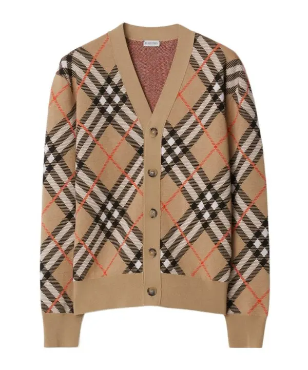 Burberry Vintage Check V-neck Cardigan - Sand-colored
