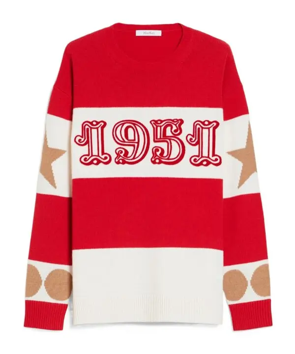 Max Mara Star Patterned Crewneck Jumper - Red