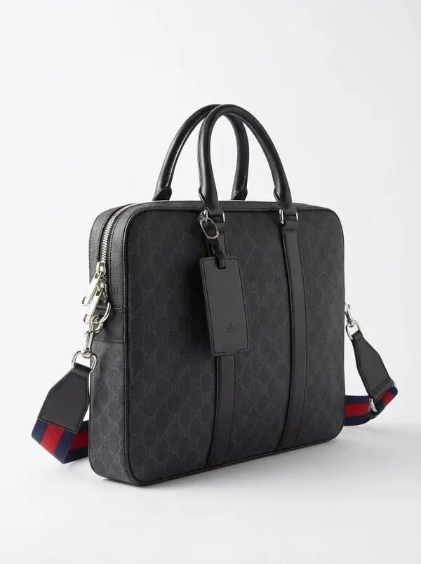 Gucci Gg Shoulder Strapped Briefcase - Black
