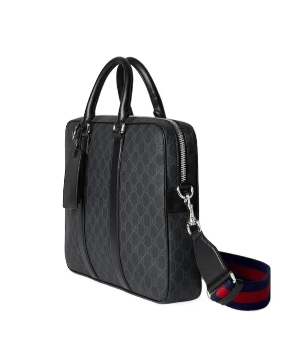 Gucci Gg Monogram Briefcase With Adjustable Shoulder Strap