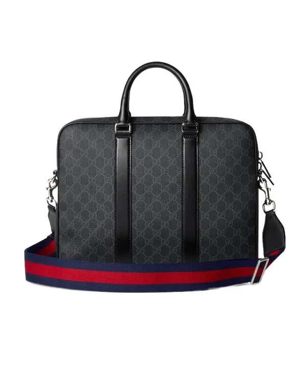 Gucci Gg Monogram Briefcase With Adjustable Shoulder Strap