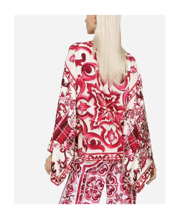 Dolce & Gabbana Majolica Print Crewneck Blouse