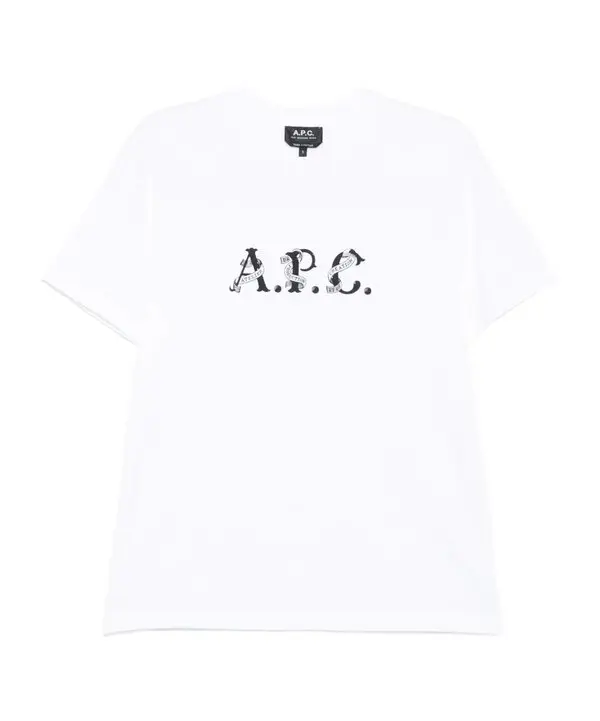 A.p.c. Logo-print Organic Cotton T-shirt - White