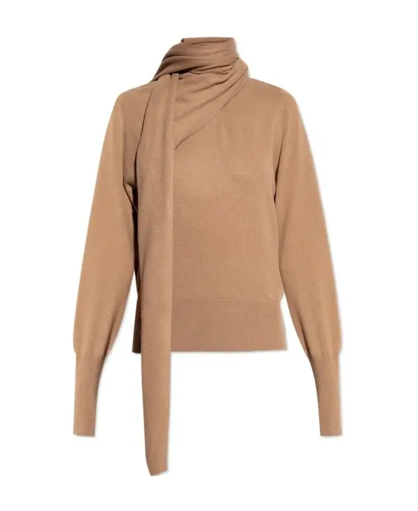 FERRAGAMO High-neck Long-sleeved Sweater - Nude