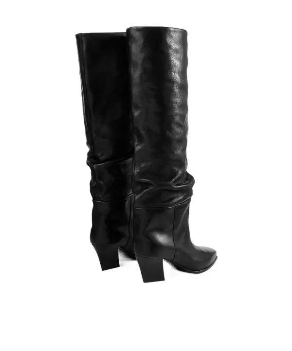 JIMMY CHOO Pointed Toe Block Heel Boots - Black