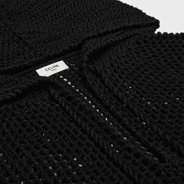 Celine Oversized Crocheted Cotton Hoodie