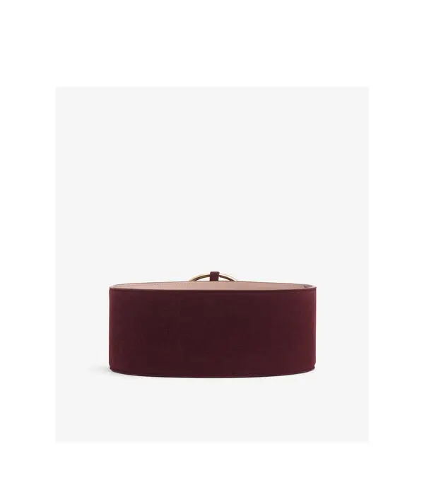 Alaïa Ring Buckle Suede Belt - Red