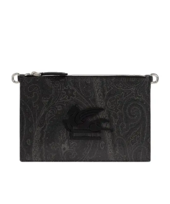 Etro Pegaso Zip-up Shoulder Bag - Black