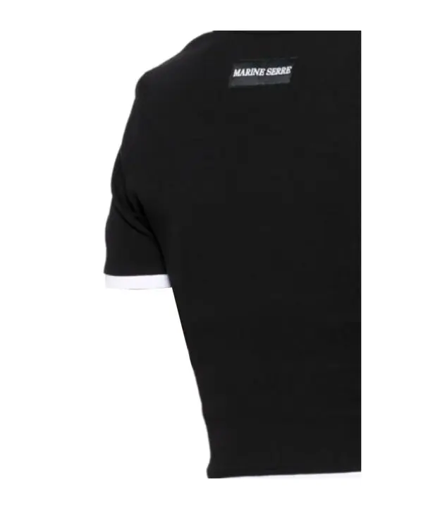 MARINE SERRE Moon Logo Cropped Jersey Top