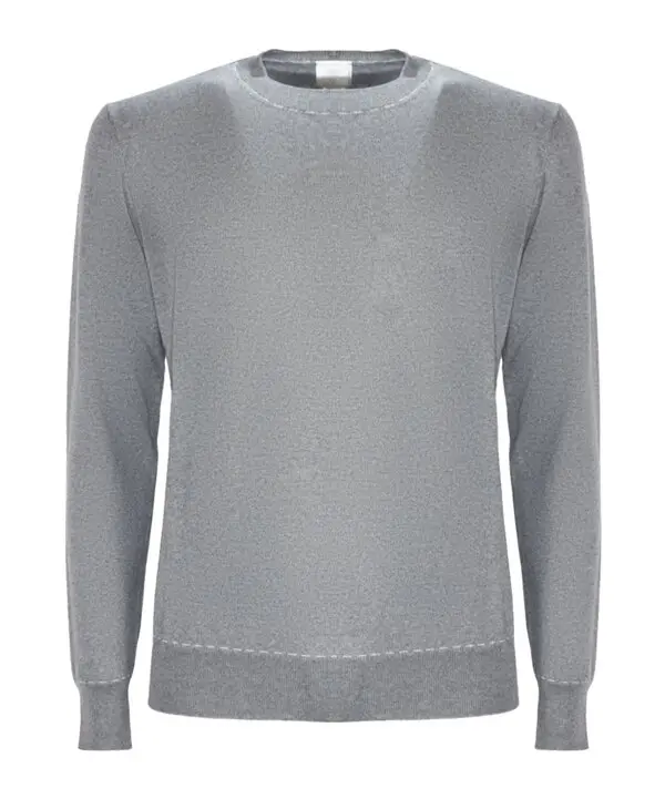 Eleventy Ribbed Trim Knitwear - Gray