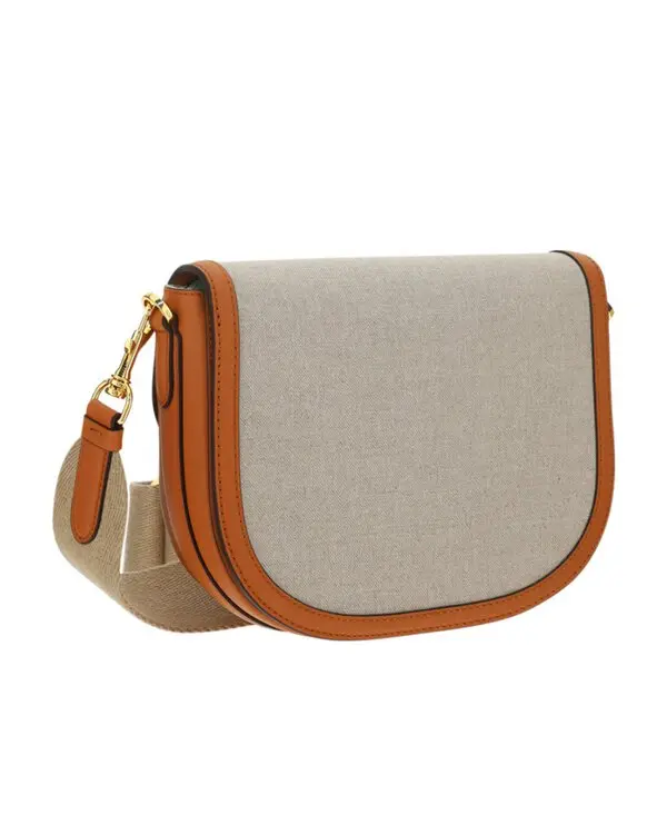 Mcm Mode Travia Logo Plaque Small Crossbody Bag - Nude