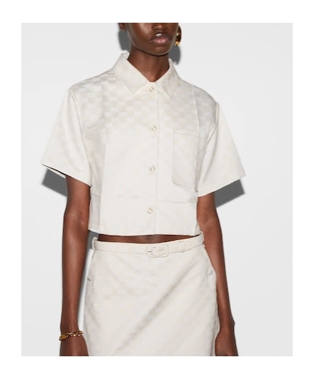 Gucci Gg Cotton Gabardine Short Sleeve Shirt