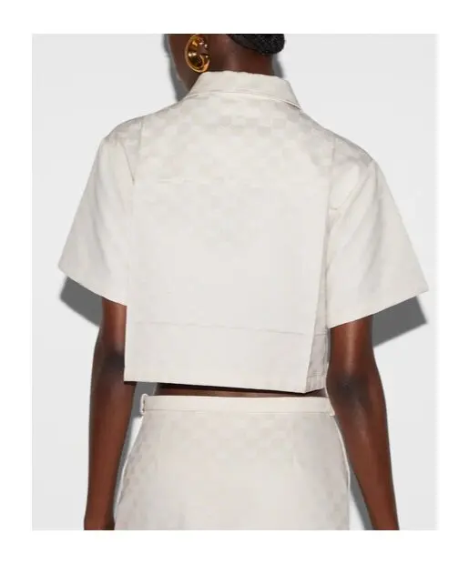 Gucci Gg Cotton Gabardine Short Sleeve Shirt