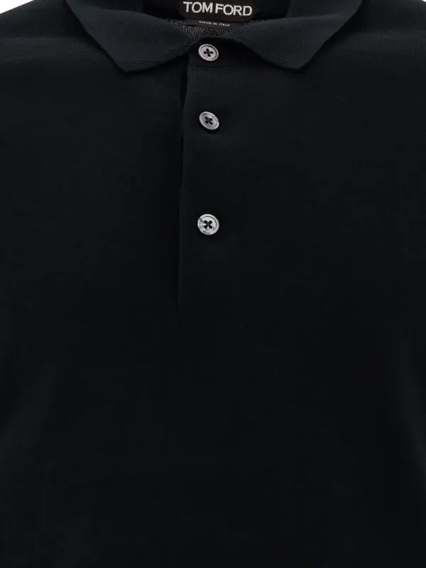 TOM FORD Fine Knit Short-sleeved Polo Shirt