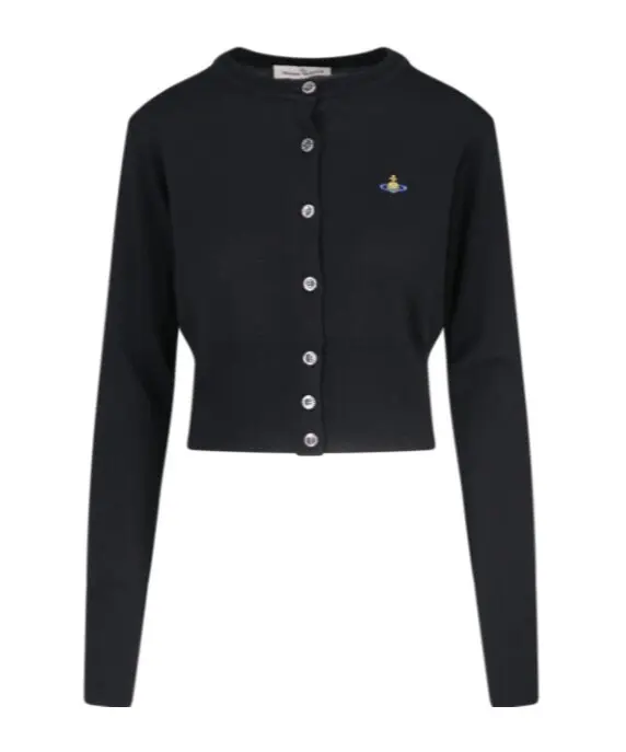 VIVIENNE WESTWOOD Orb Embroidered Cropped Cardigan