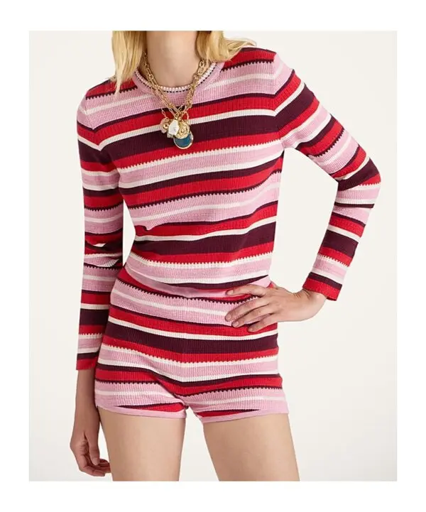 La DoubleJ Veneziana Striped Knit Sweater - Red