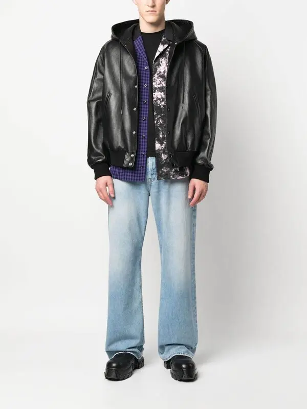 Celine Hooded Jacket In Soft Lambskin