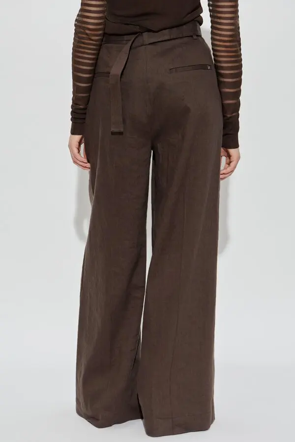 Helmut Lang Pleated Wide-leg Trousers