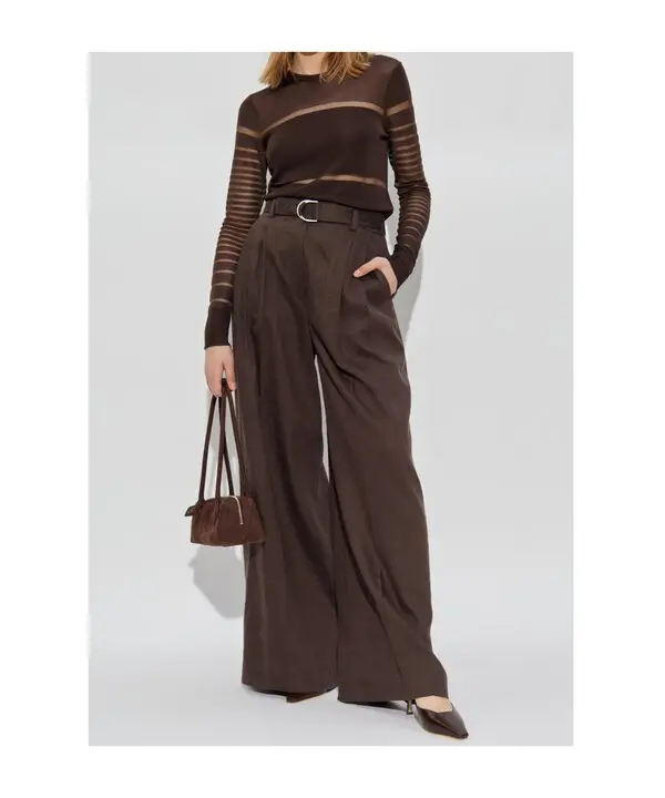 Helmut Lang Pleated Wide-leg Trousers