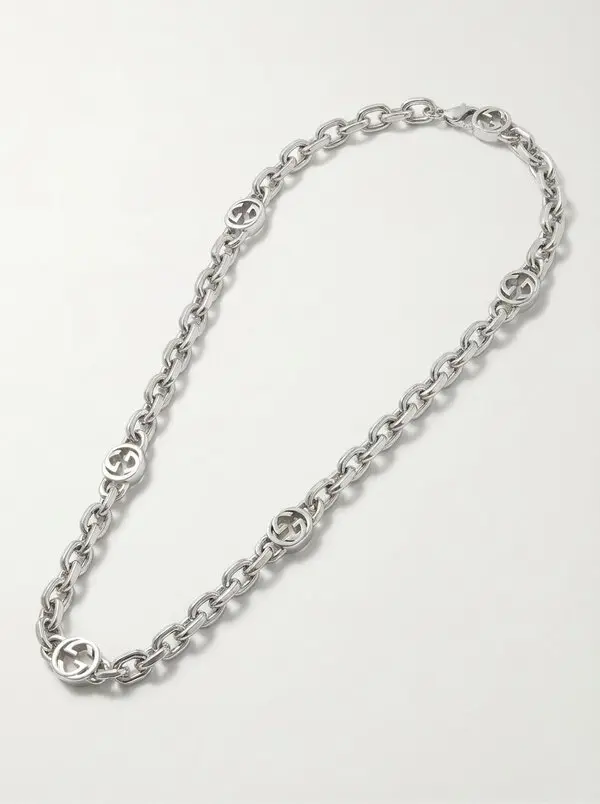 Gucci Interlocking G Chain Necklace - White