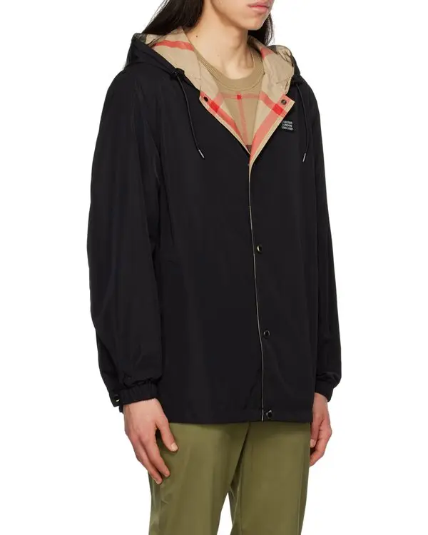 Burberry Reversible Checked Drawstring Hooded Jacket