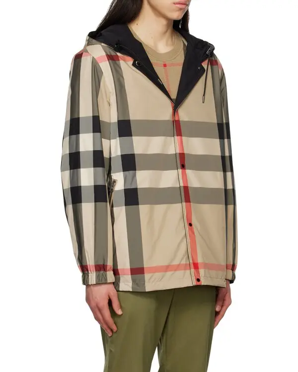 Burberry Reversible Checked Drawstring Hooded Jacket