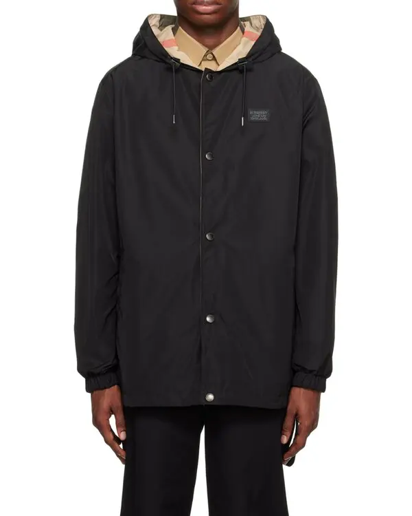 Burberry Reversible Checked Drawstring Hooded Jacket