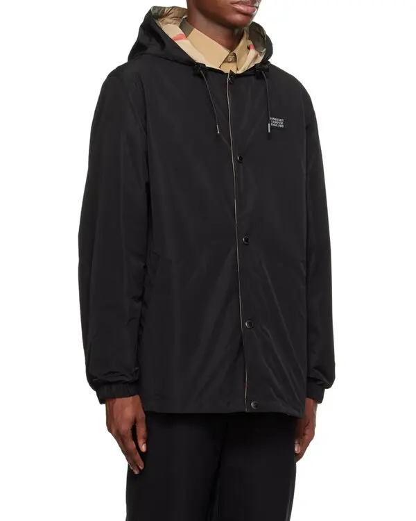Burberry Reversible Checked Drawstring Hooded Jacket