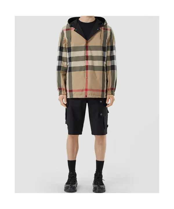 Burberry Reversible Checked Drawstring Hooded Jacket