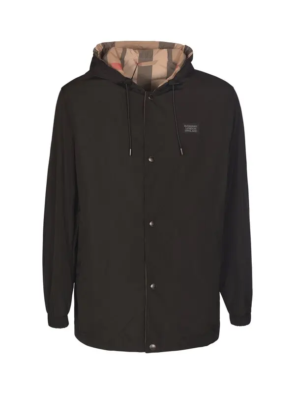 Burberry Reversible Checked Drawstring Hooded Jacket