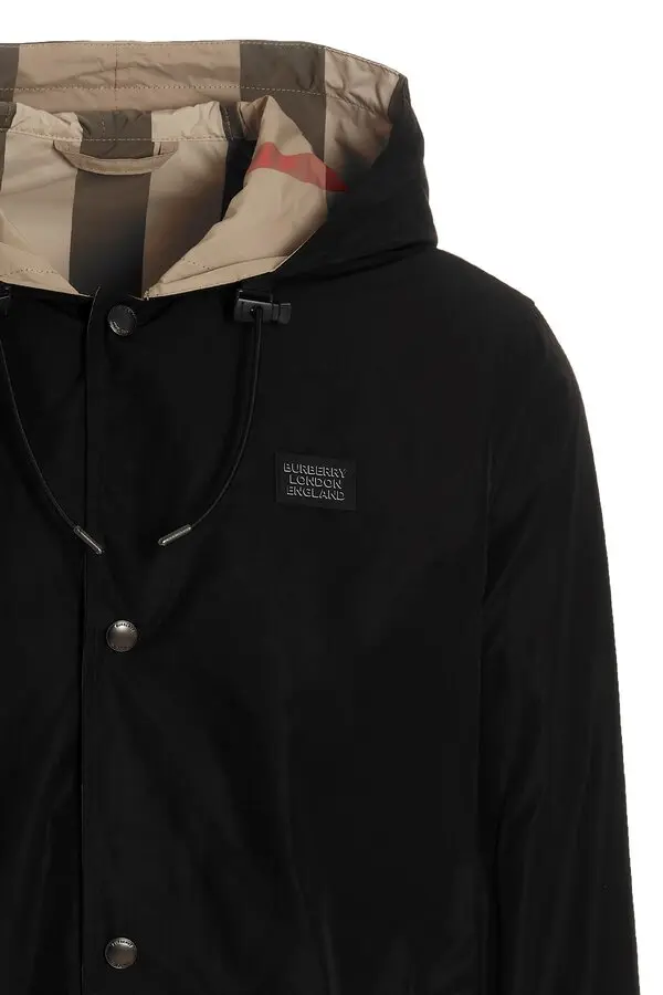 Burberry Reversible Checked Drawstring Hooded Jacket