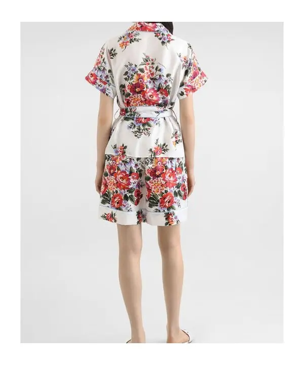 Dolce & Gabbana Floral Print Poplin Shorts - Multicolor