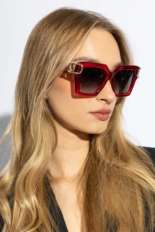 Valentino Garavani Square Frame Sunglasses With Logo Detail