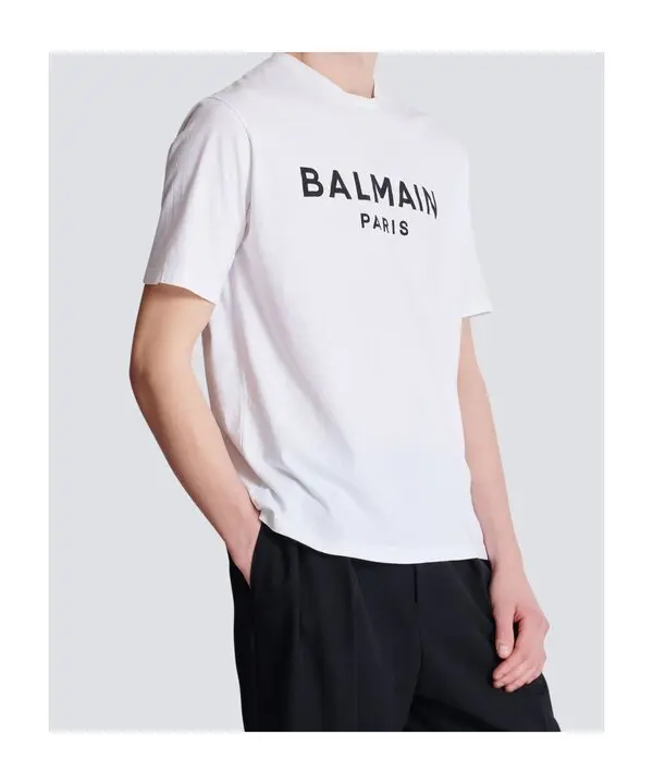 Balmain Logo Printed Crewneck T-shirt - White