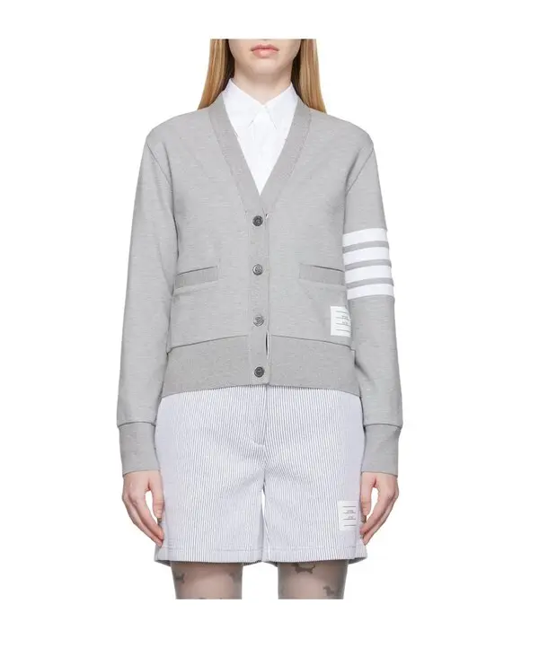 Thom Browne 4-bar Stripe V-neck Cardigan