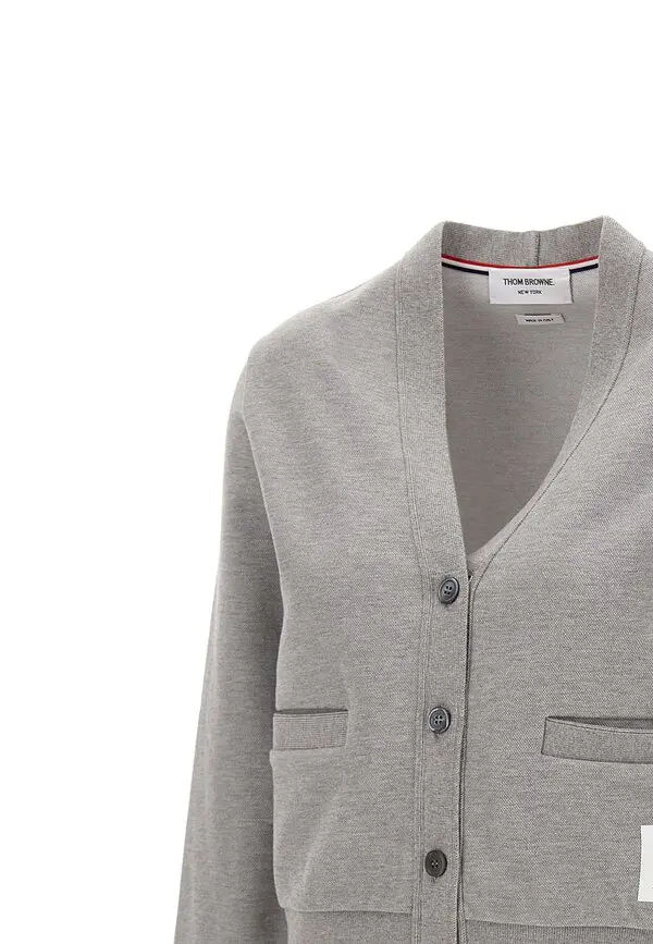 Thom Browne 4-bar Stripe V-neck Cardigan