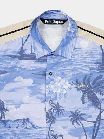 Palm Angels Sunset Printed Straight Hem Track Shirt