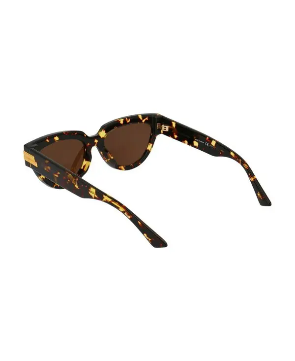 Bottega Veneta Cat Eye Sunglasses With Speckled Frame - Brown