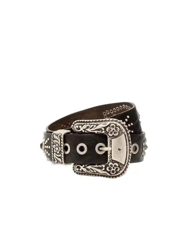 GOLDEN GOOSE Studded Leather Belt - Multicolor